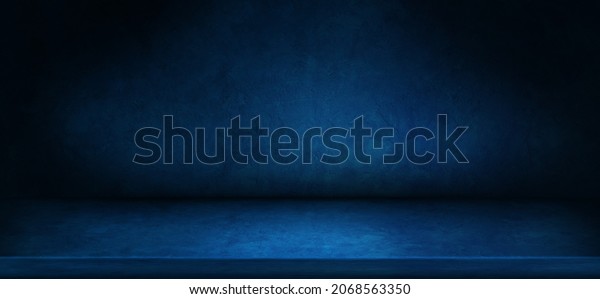 Dark Blue Grunge Studio Backdrop Background Stock Illustration ...