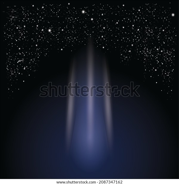 Dark Blue Starry Background Light Effects Stock Illustration 2087347162 ...