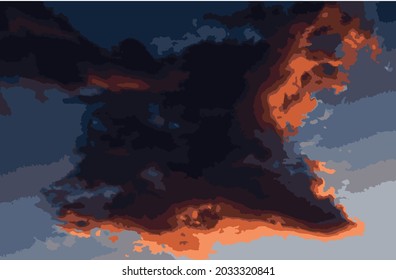 Dark Cloud Vector Graphics On Blue Stock Illustration 2033320841 ...