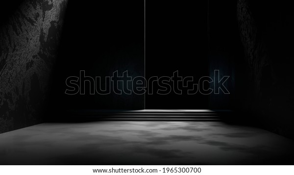 Dark Empty Room Black Background Dim Stock Illustration 1965300700 ...