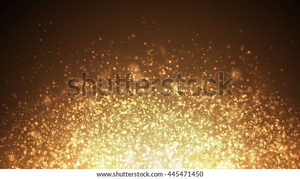 Dark Gold Sparkle Rays Lights Bokeh Stock Illustration 445471450 ...