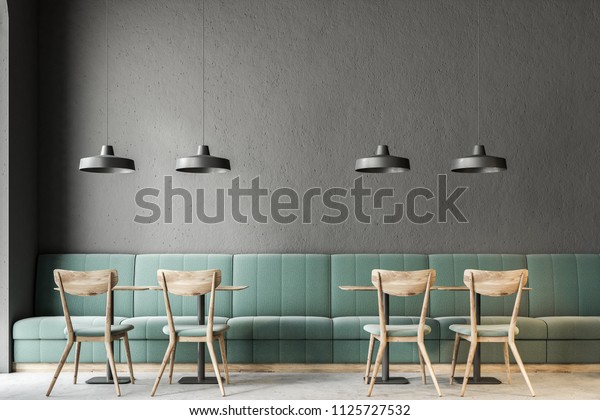 Dark Gray Wall Cafe Interior Concrete Stock Illustration 1125727532 ...