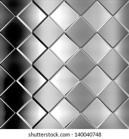 Metal Silver Checked Pattern Background Stock Illustration 139347656 ...