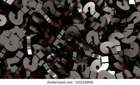 Dark Question Marks Background 3d Rendering Stock Illustration 2101168903