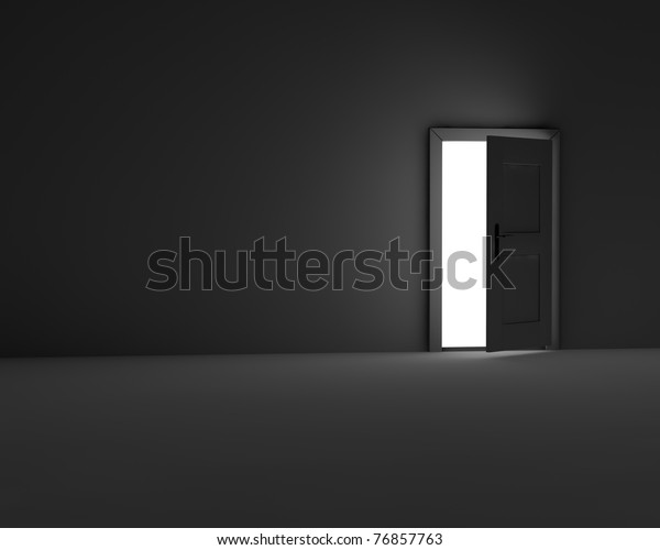Dark Room Open Door 스톡 일러스트 76857763 | Shutterstock