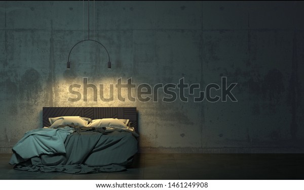 Dark Room Twilight Empty Bed Standing Stock Illustration 1461249908 ...