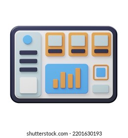 Dashboard Admin Report 3d Icon Stock Illustration 2201630193 | Shutterstock