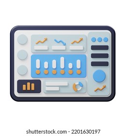 Dashboard Admin Report 3d Icon Stock Illustration 2201630197 | Shutterstock