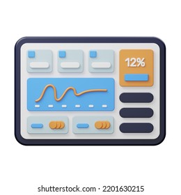 Dashboard Admin Report 3d Icon Stock Illustration 2201630215 | Shutterstock