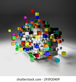Data Aggregation Expansion Cubes Conceptual Scene 스톡 일러스트 293920409 ...