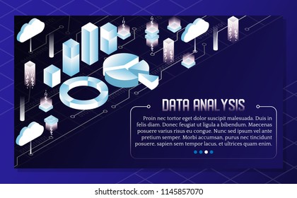 Data Analysis Poster Banner Design Template: ilustración de stock ...