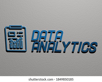 Data Analytics Icon Text On Wall Stock Illustration 1849850185 ...