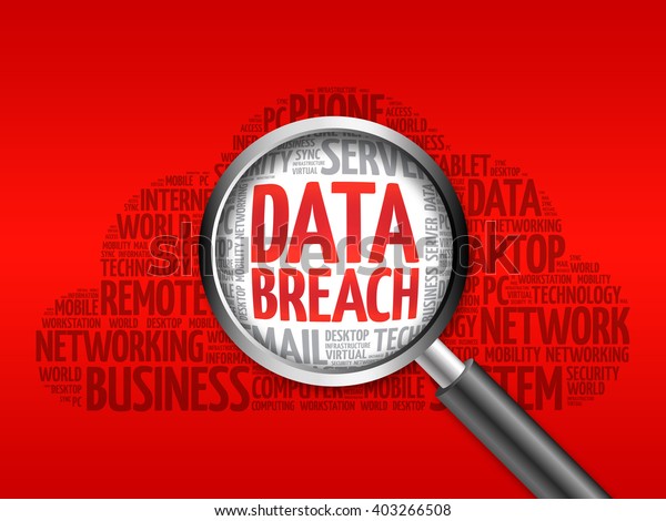 Data Breach Word Cloud Magnifying Glass Stock Illustration 403266508 ...