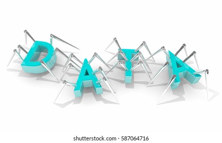 Data Bugs Robots Collecting Information Facts Stock Illustration ...