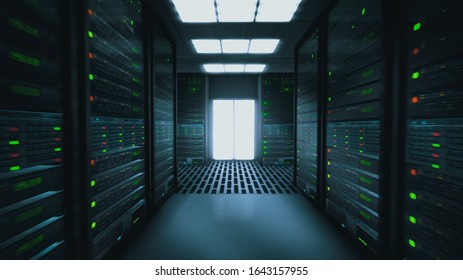 Data Center Room Interior Server Racks Stock Illustration 1643157955