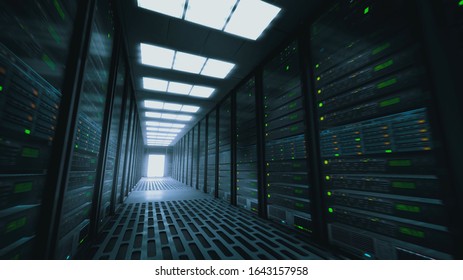 Modern Interior Server Room Datacenter Stock Illustration 105784187