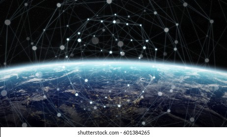 Data Exchange Global Network Over World Stock Illustration 601384265 ...