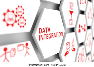 Data Integration Concept Cell Blurred Background Stock Illustration ...