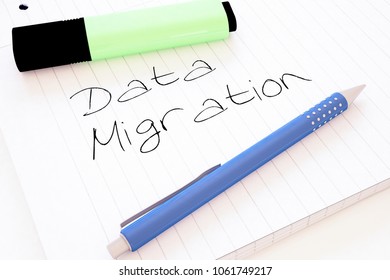 Data Migration Handwritten Text Notebook On Stock Illustration ...