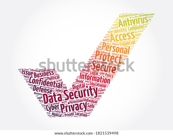 Data Security Check Mark Word Cloud Stock Illustration 1821539498 ...