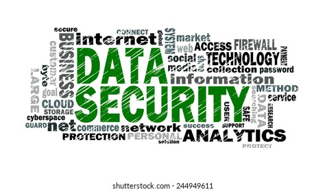 Data Security Word Cloud Related Tags Stock Illustration 244949611 ...