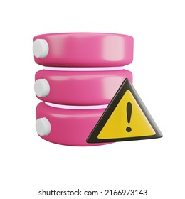 Database 3d Illustration Warning Icon Stock Illustration 2166973143 ...