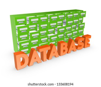 Database Conceptisolated On White Background3d Rendered Stock ...