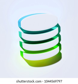 White Database Icon 3d Illustration White Stock Illustration 1043545570 ...