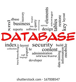 Database Word Cloud Concept Red Caps Stock Illustration 167008547 ...