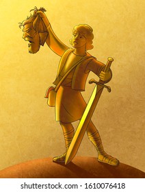 David Goliath Biblical Warrior Stock Illustration 1610076418