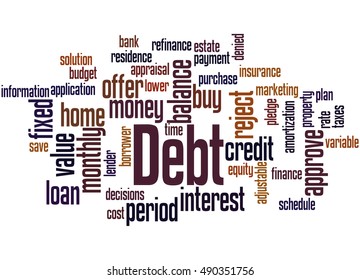 Debt Word Cloud Concept On White Stock Illustration 490351756 ...