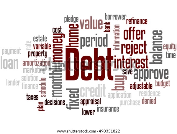 Debt Word Cloud Concept On White Stock Illustration 490351822 ...
