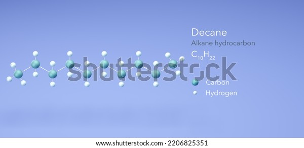 Decane Molecular Structures Alkane Hydrocarbon 3d Stock Illustration ...