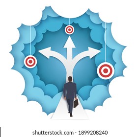 Decision Making Concept Layered Paper Cut Stock Illustration 1899208240 ...