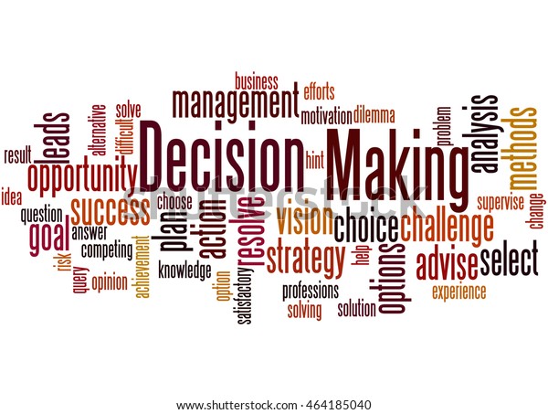 Decision Making Word Cloud Concept On Stock Illustration 464185040