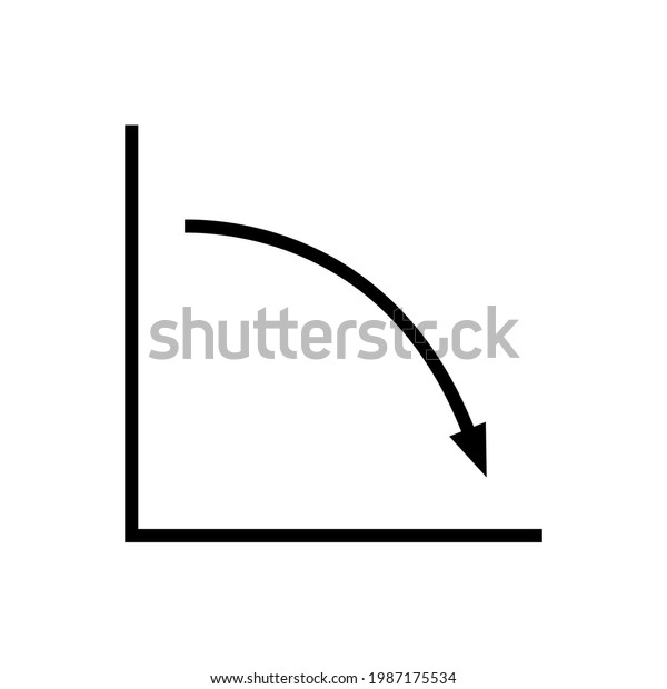 Decline Trend Icon Presentation Chart Downward Stock Illustration ...