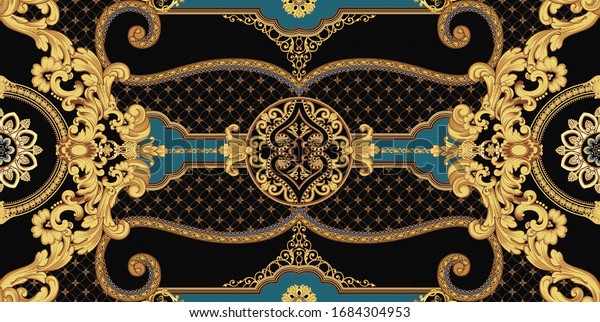 Decorated Elegant Luxurious Patterns Rococo Baroque Stock Illustration ...