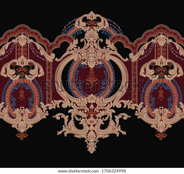 Decorated Elegant Luxurious Patterns Rococo Baroque Stock Illustration ...
