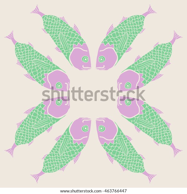 Decorative Circular Sea Pattern Stripes Hole Stock Illustration ...
