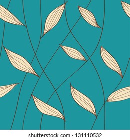 Decorative Foliage Pattern Crossing Stems Stock Illustration 131110532 ...