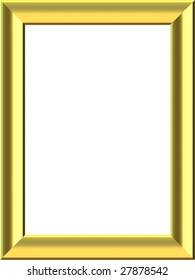 Shiny Gold Rectangular Frame Isolated On Stock Illustration 47337685 ...