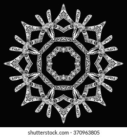 Decorative Round Pattern Made Handdrawn Elements Stock Illustration ...