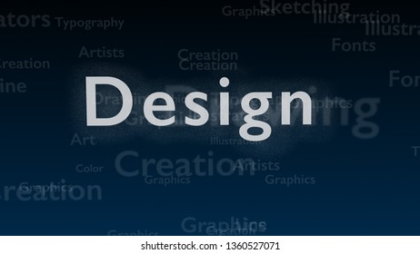 Deep Blue Background Different Words Which Stock Illustration ...