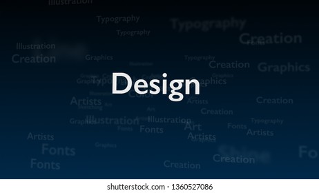 Deep Blue Background Different Words Which Stock Illustration ...