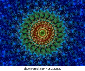 Deep Blue Concentration Mandala Stock Illustration 250152520 | Shutterstock