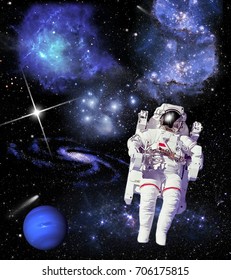 Deep Blue Space Landscape Elements This Stock Illustration 706175815 ...