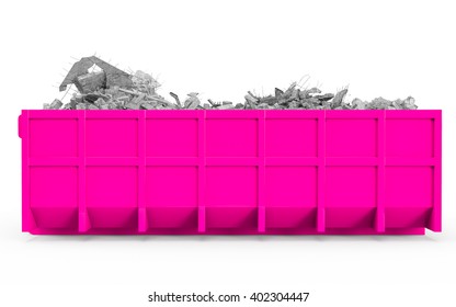 Deep Pink Rubble Container Left Profile Stock Illustration 402304447 ...