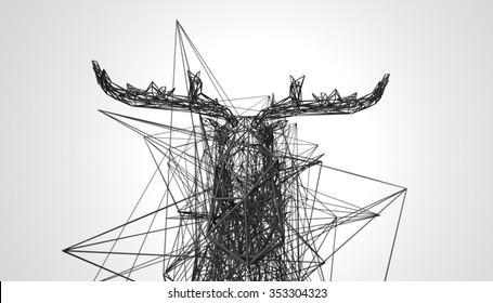 Ilustrasi Stok Deer Stylized Low Poly Wire Construction 353304323 ...
