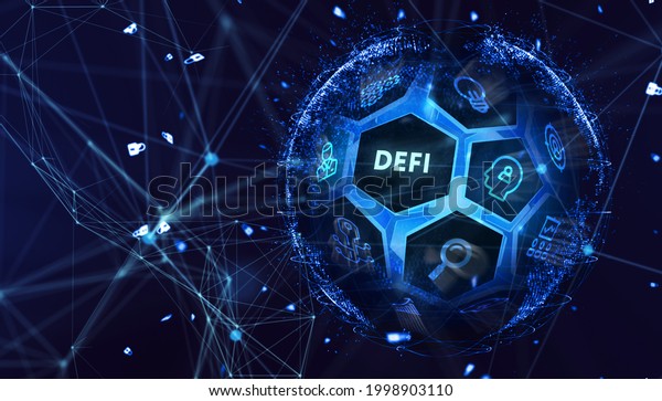 Defi Decentralized Finance On Dark Blue Stock Illustration 1998903110 Defi Decentralized Finance On Dark Blue Stock Illustration 1998903110