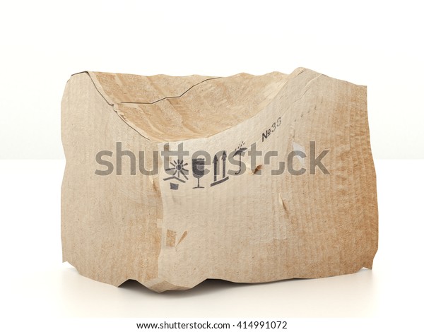 Deformed shabby mail box. Poor delivery. Unsuccessful parcel and ...